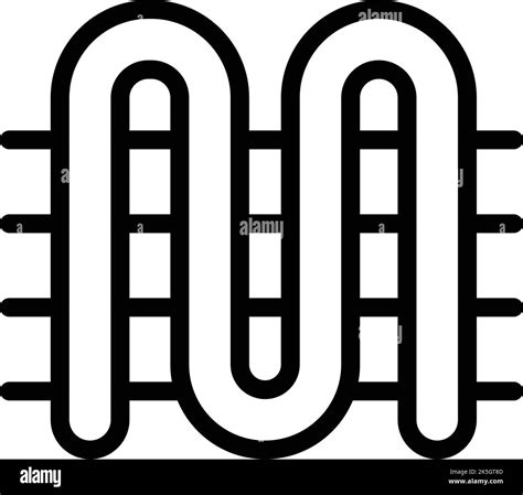Hot Floor Icon Outline Vector Interior Tile Decor Wall Stock Vector