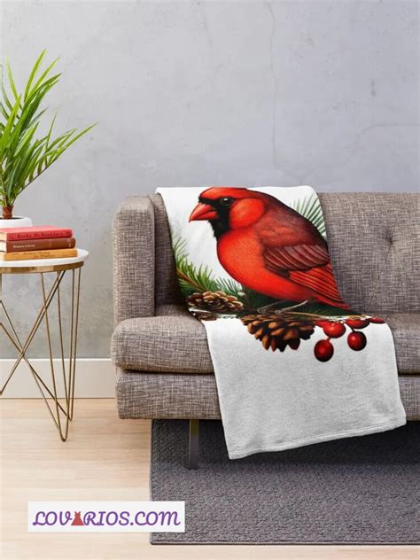 Northern Cardinal Red Bird Throw Blanket Picnic Blanket Thin Blanket