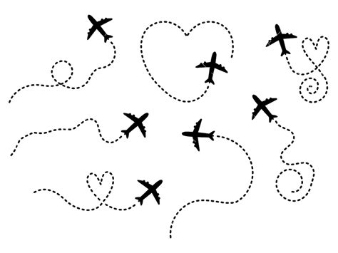 Airplane Svg Bundle Png Cricut Airplane Trails Svg Airplane Heart