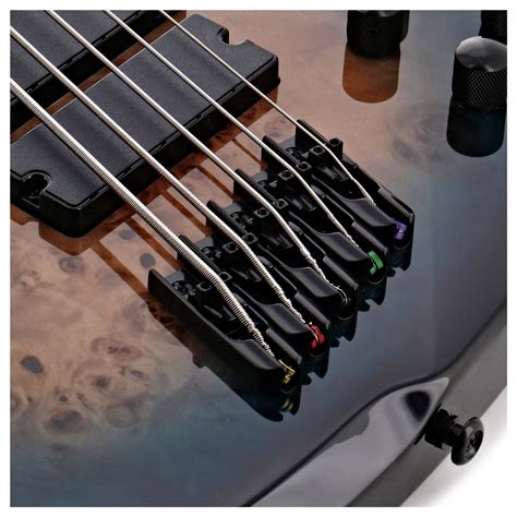 G4m 972 Fanned Fret 5 String Bass Guitar Blue Burl Burst At Gear4music
