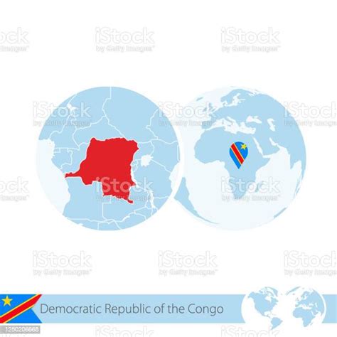 コンゴ民主共和国はコンゴ民主共和国の旗とコンゴ民主共和国の地域地図を持つ世界に アイコンのベクターアート素材や画像を多数ご用意