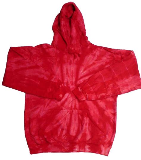 Red Tie Dye Pull Over Hoodie Sweatshirt Tie Dye Space