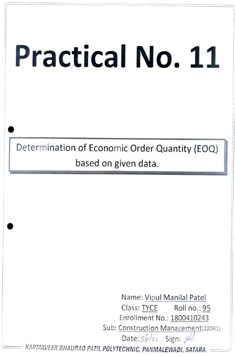 Practical No 11 June Practical No 11 Determination Of Economic