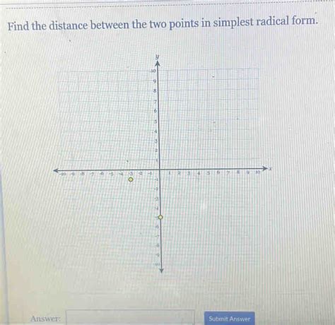 find the distance between the two points in simplest radical form