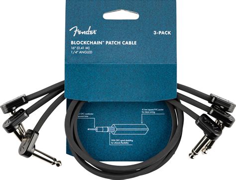 Fender Blockchain 16 Patch Cable 3 Pack Angleangle Musical Instruments