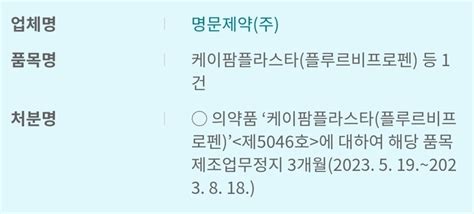 명문제약주 ‘케이팜플라스타 당분간 생산 못한다
