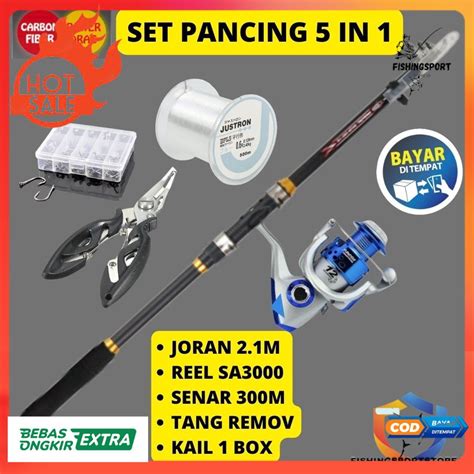 Jual Set Pancing Kolam Sungai Danau Dan Pantai Satu Paket Joran Reel