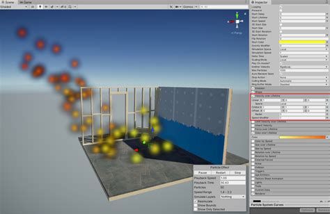 Modifying Gravity Color Size And Lifetime Of Particle Systems Unity Learn