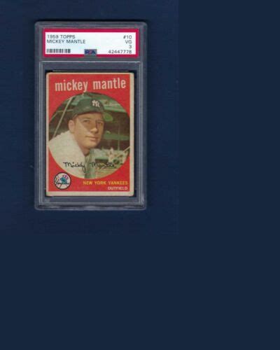 1959 Topps Mickey Mantle 10 Psa 3 Ebay