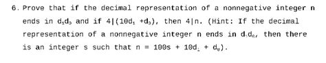 Solved 6 Prove That If The Decimal Representation Of A