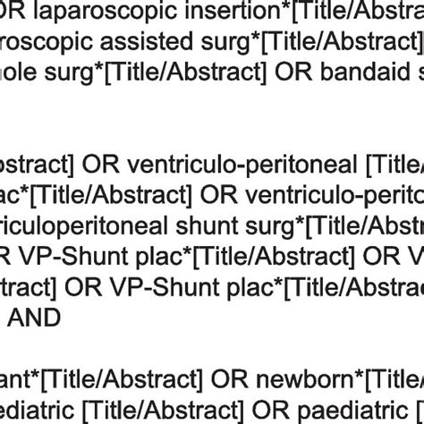 Search String Used For Our Systematic Literature Review In Pubmed
