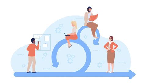 Scrum Technology Flat Concept Vector Spot Illustration Agile Framework Software Engineering
