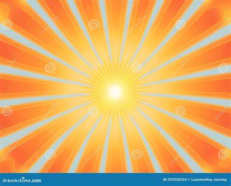Abstract Orange Sun Rays Pattern Background Stock Illustration