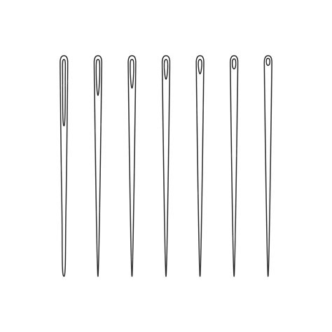 Conjunto De ícones De Silhueta De Agulha Coleção De Ilustração Vetorial