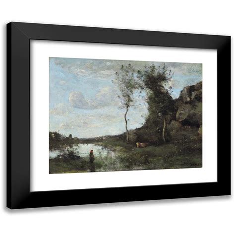 Jean Baptiste Camille Corot 18x15 Black Modern Framed Museum Art Print