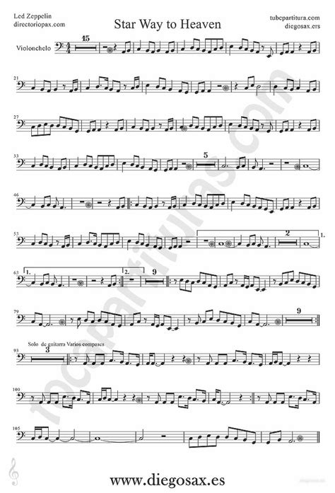 Tubescore Stairway To Heaven By Led Zeppelin Sheet Music For Cello