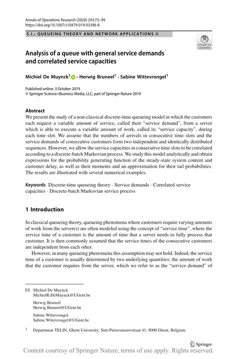 Analysis Of A Queue With General Service Demands And Correlated Service