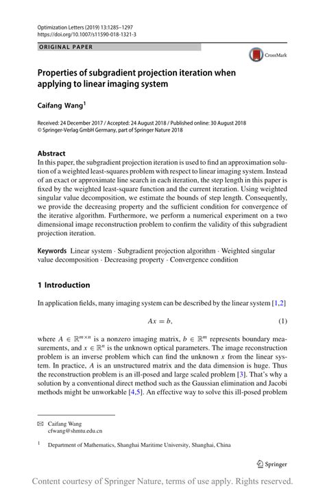 Properties Of Subgradient Projection Iteration When Applying To Linear