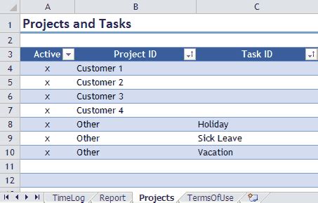 Time Tracking Template For Excel