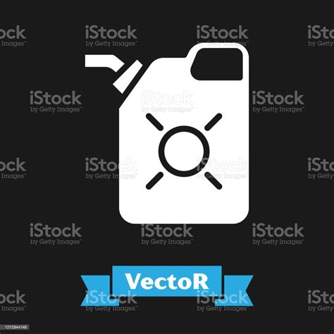 검은 색 배경에 격리 된 모터 기계 오일 아이콘용 흰색 캐니스터 오일 갤런 오일 변경 서비스 및 수리 엔진 오일 기호입니다 벡터 일러스트레이션 0명에 대한 스톡 벡터 아트