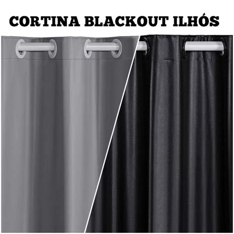 Cortina Blackout Sala Quarto 2 00 X 140m C Ilhos Corta Luz Curtina