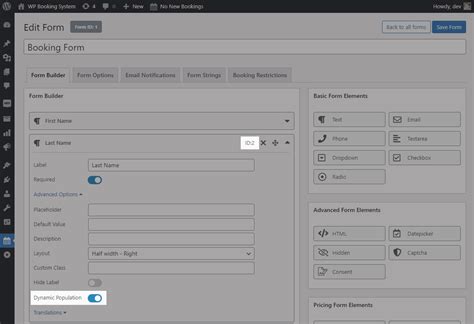 Dynamic Form Field Population Wp Booking System
