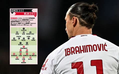 Probabili formazioni Udinese Milan sarà Ibrahimovic il centravanti