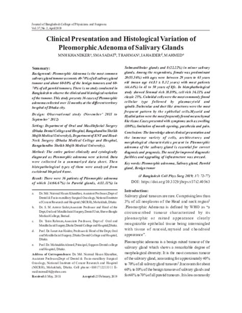 Pdf Clinical Presentation And Histological Variation Of Pleomorphic