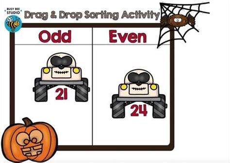 Even And Odd Sort Numbers Game After Halloween Boom Cards Math 2nd Grade Activity