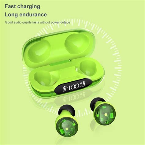 Transparent Bluetooth Wireless In Ear Digital Display E Sports TWS Mini Earpone Purple