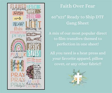 Faith Over Fear 60x22 Dtf Ready To Ship Gang Sheet Twisted Image