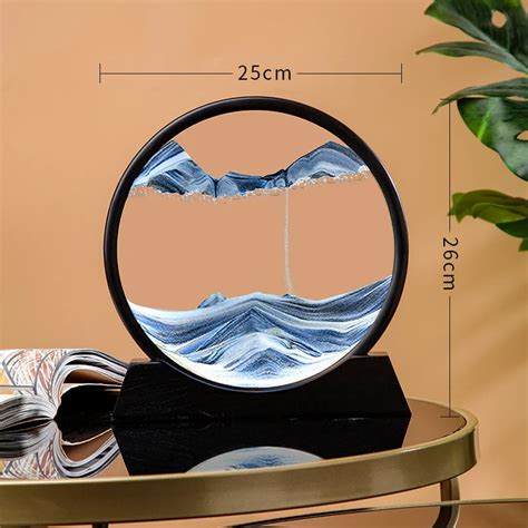 3d Moving Sand Art Picture Round Glass Deep Sea Sandscape Hourglass