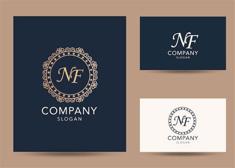 Premium Vector Modern Monogram Initial Letter Nf Logo Design Template