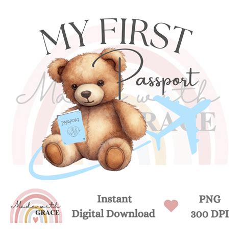 Digital Download Png My First Passport Blue Made With Gracex