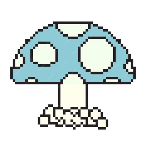 픽셀 아트 버섯 만화 복고풍 게임 스타일 픽셀 아트 디지털 버섯 플랫 웹 아이콘 벡터 디자인 복고풍 개체 벡터 일러스트 레이 션 프리미엄 벡터