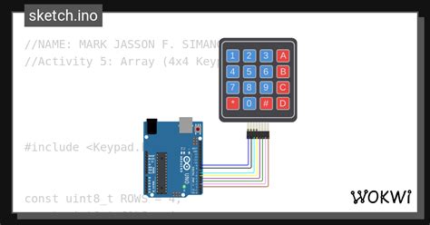 Activity 5 Array 4x4 Keypad Wokwi ESP32 STM32 Arduino Simulator