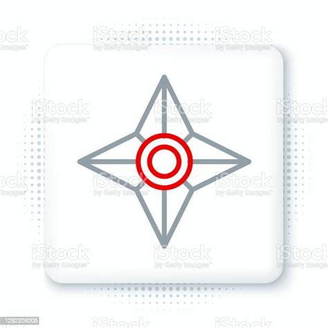 Ligne Japonais Ninja Shuriken Icône Isolée Sur Fond Blanc Concept De
