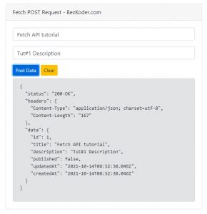 Javascript Fetch Example Get Post Put Delete BezKoder