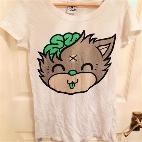 Super Rare Drop Dead Cat T Shirt 😸 9 10 Condition Depop