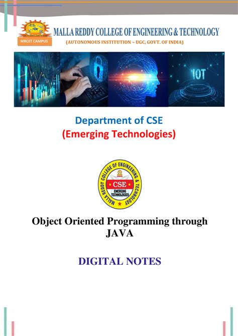 Object Oriented Programming Through JAVA B CSE Emerging