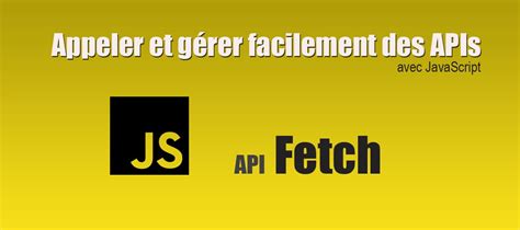 Tuto 14 Appeler Et Gérer Facilement Des Apis Grâce à Lapi Fetch Sur