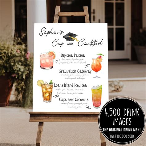 Graduation Signature Drink Template Graduation Party Cocktail Sign