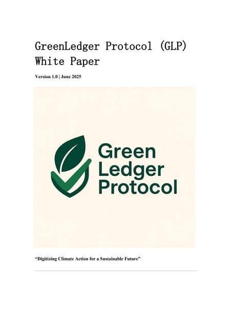 The Greenledger Protocol Glp White Paper Pdf