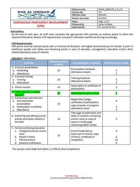 Continuous Proficiency Development Cpd Pdf Thesis