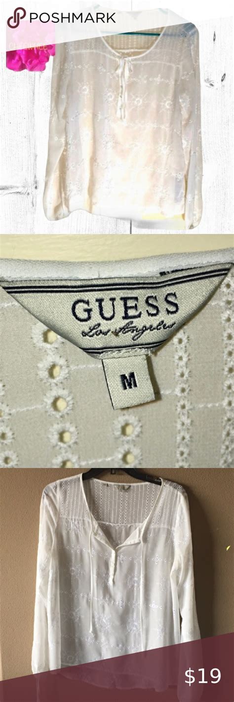 Vintage Guess Eyelet Lace Blouse Size M