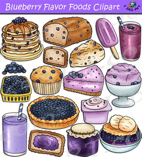 Blueberry Flavor Foods Clipart Set Download Clipart 4 School
