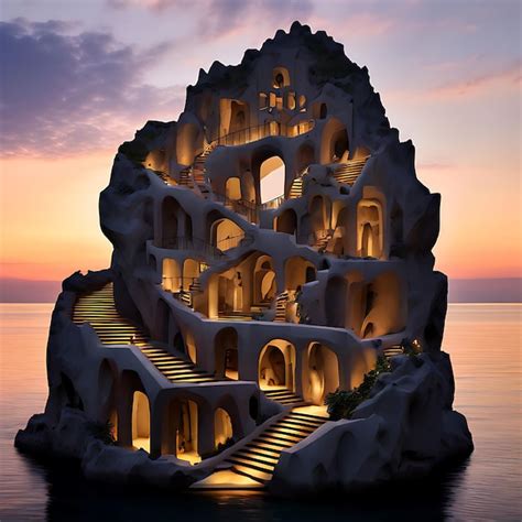 A Monolithic Structure Fashioned From Colossal Rocks Premium Ai Generated Image