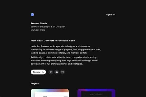 Praveen Shinde — Creative Developer Pafolios