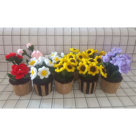 กระถางดอกไม้ลวดกำมะหยี่ ทานตะวัน เดซี่🌻🌸 Shopee Thailand