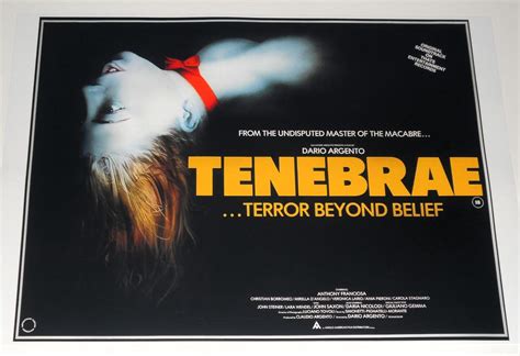 Tenebrae 1982 Italian Horror Uk Quad Dario Argento Giallo Cult Poster
